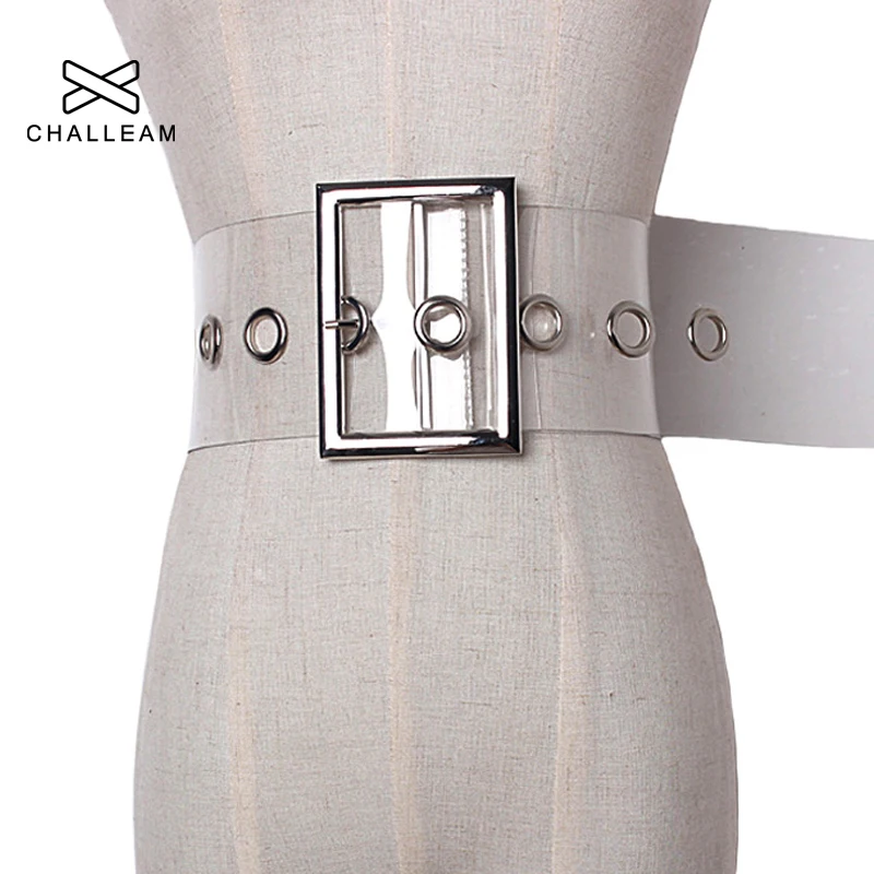 Fashion-Women-Transparent-Wide-Belt-Female-PVC-Clear-Belts-For-Dress ...