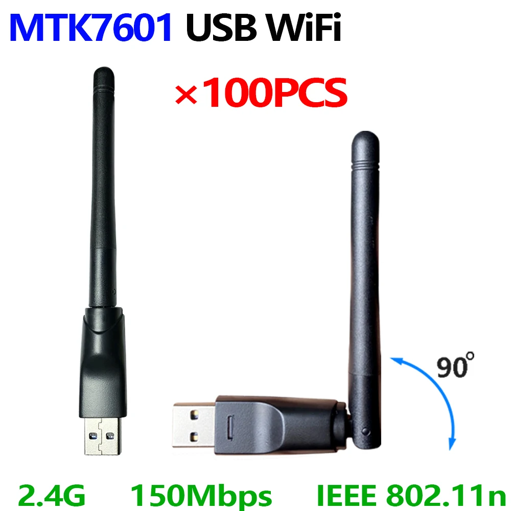 [100pcs] 7601 Wifi Usb Wifi Antenna With Mt7601 Chip 150mbps 2.4ghz Usb2.0 Rotatable Wireless ...
