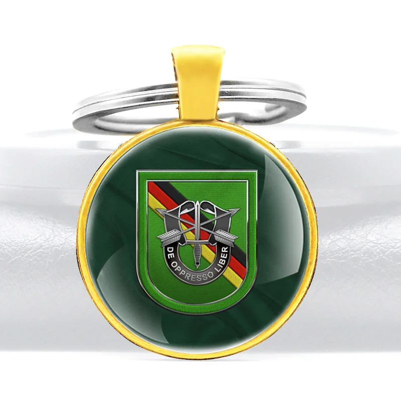 New Arrival De Oppresso Liber Design Gold Classic Glass Dome key Chains ...