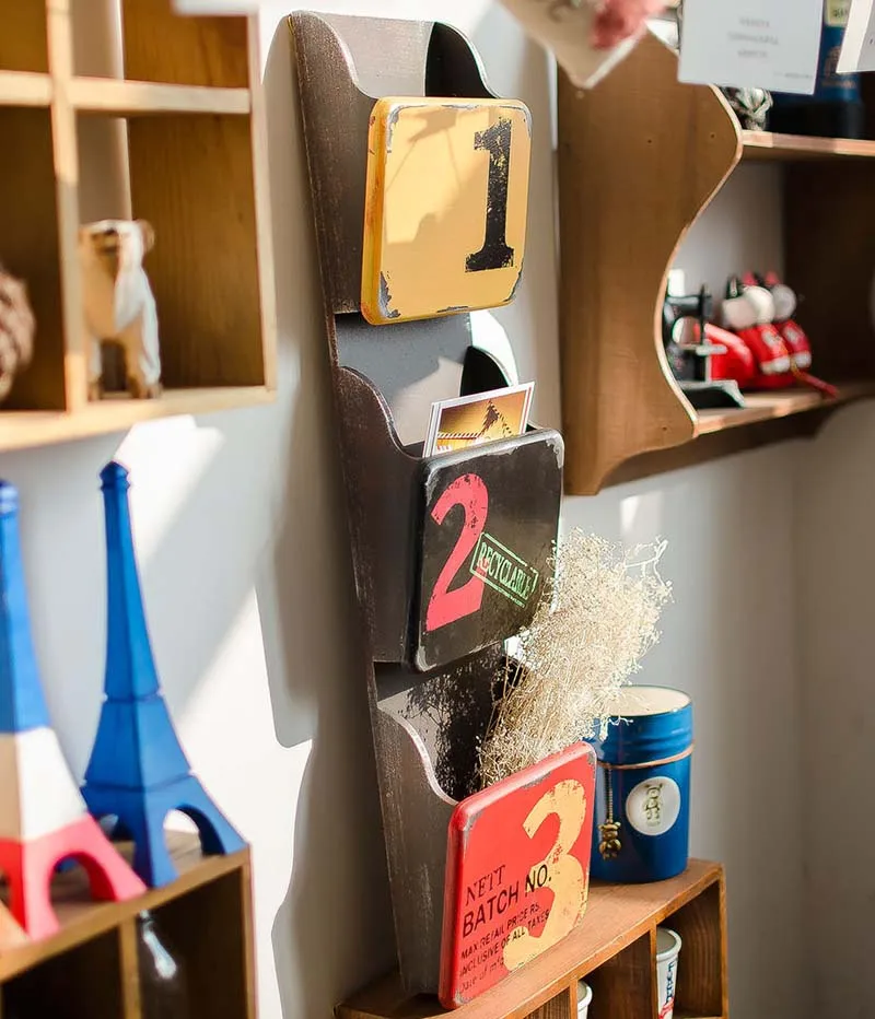 Домашний декор Американский винтажный деревянный ящик для хранения ключей настенный подвесной