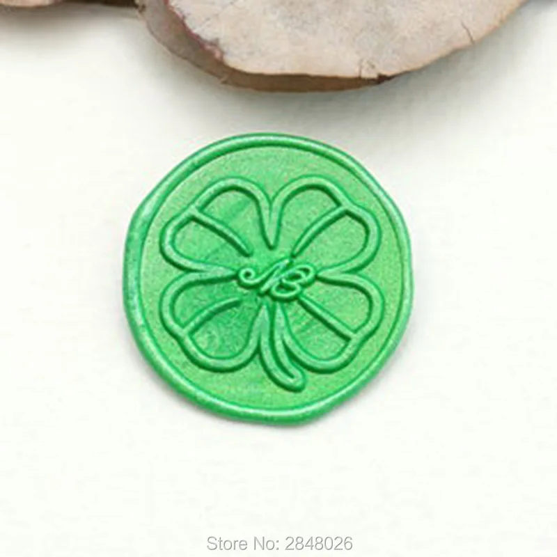 Box Decoration,Sealing Gift Clover Wax Seal Stamp,Four-leaf Clover ...