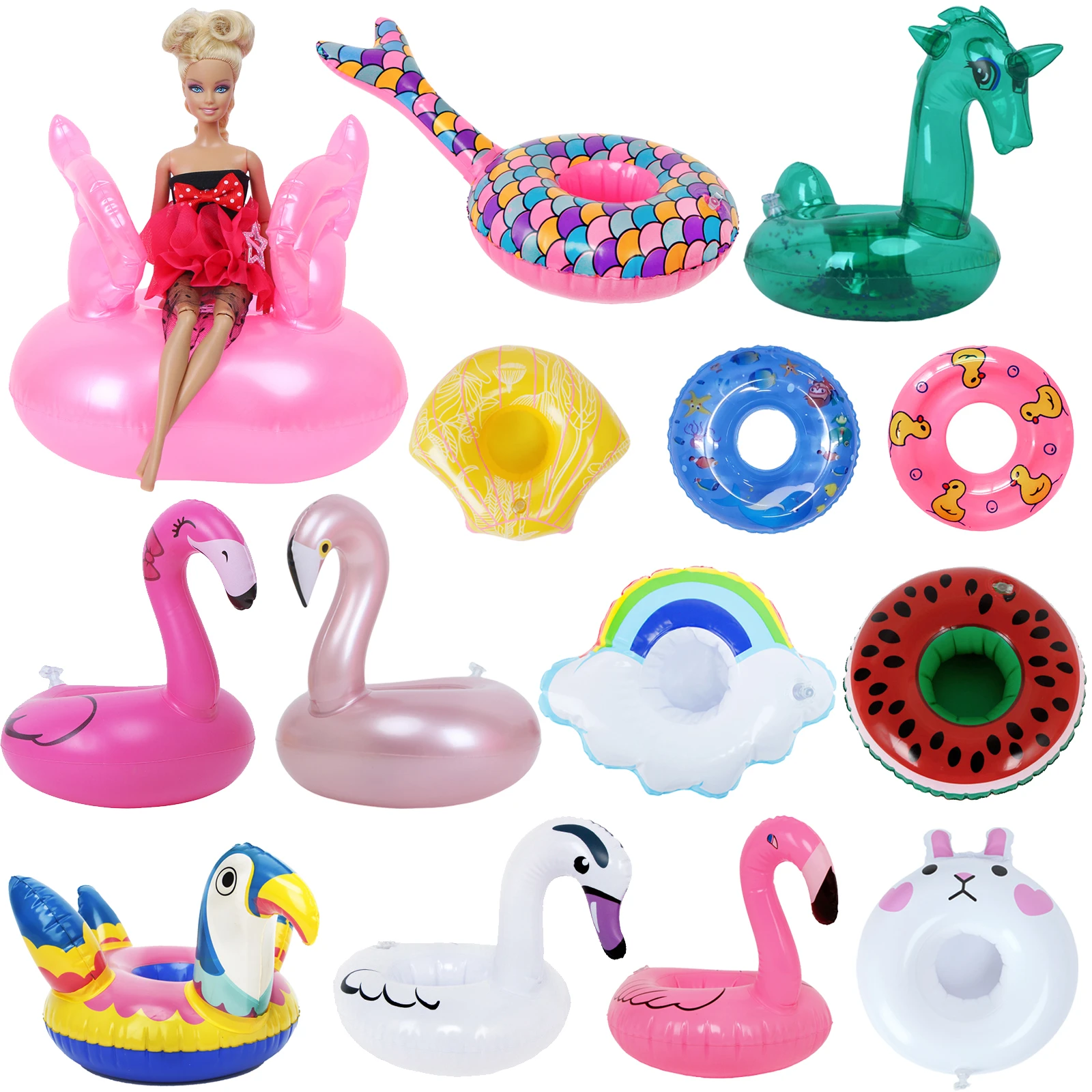 Mini Lifebuoy Swimming Ring Float Bird Fantasy Horse Rabbit Animal ...