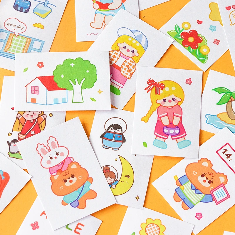 50 sheets Cute cartoon sweet girl Decorative Stickers Scrapbooking ...