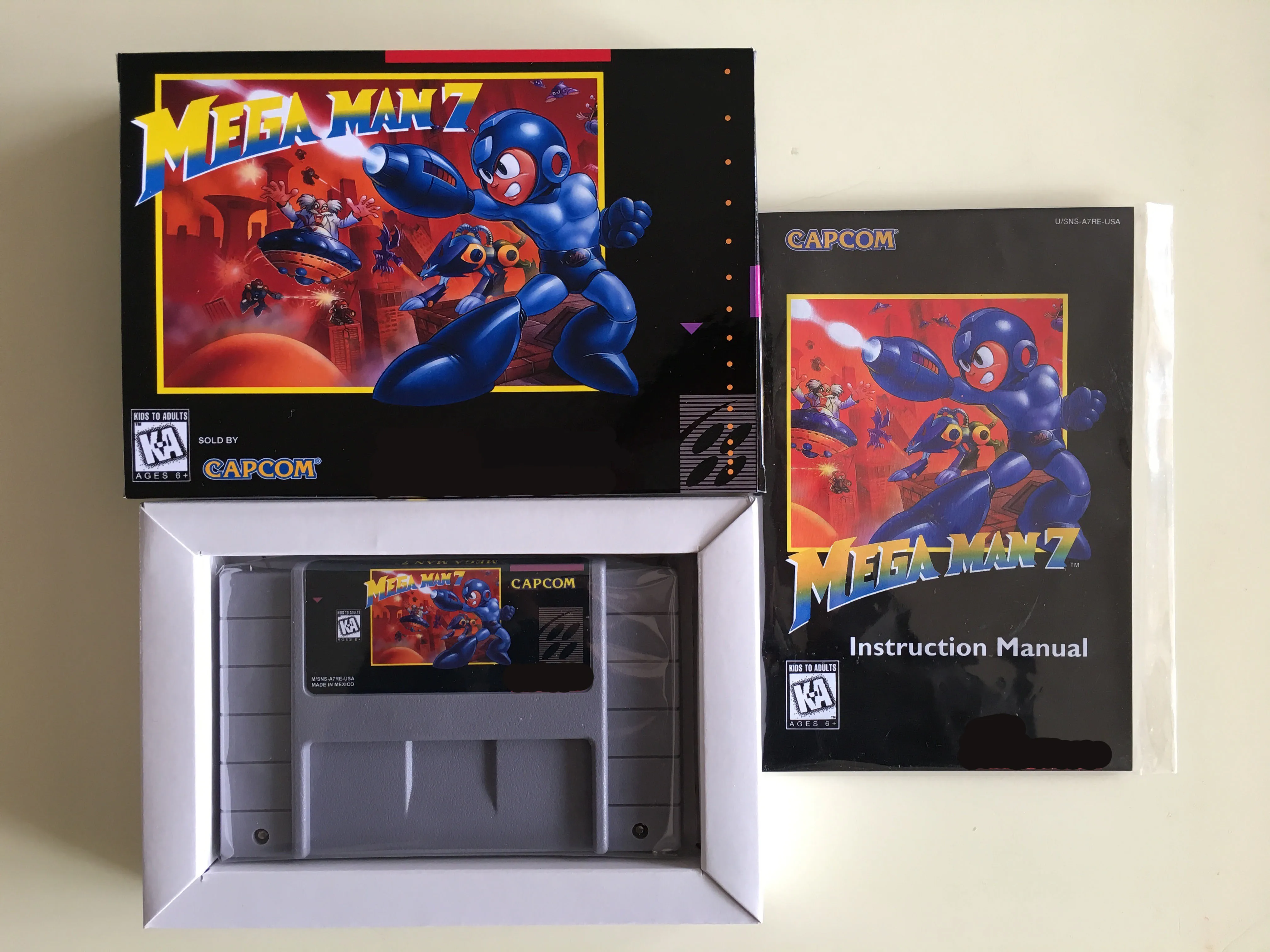 16bit Games ** Mega Man 7 ( Usa Version!! Box+manual+cartridge ...