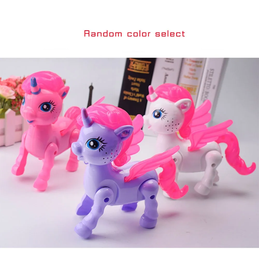 2019 Electronic Flashing Music Unicorn Pet Toys LED Light Funny Walking ...
