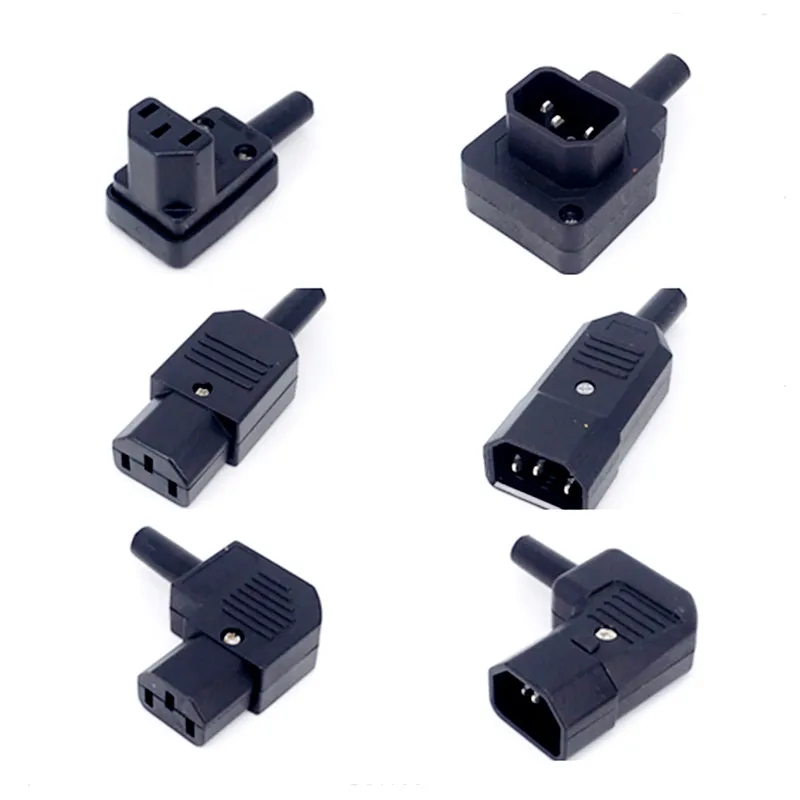 Elbow Black 10a 250v Iec320-c13 / C14 Chassis Ac Power Cord Adaptor ...