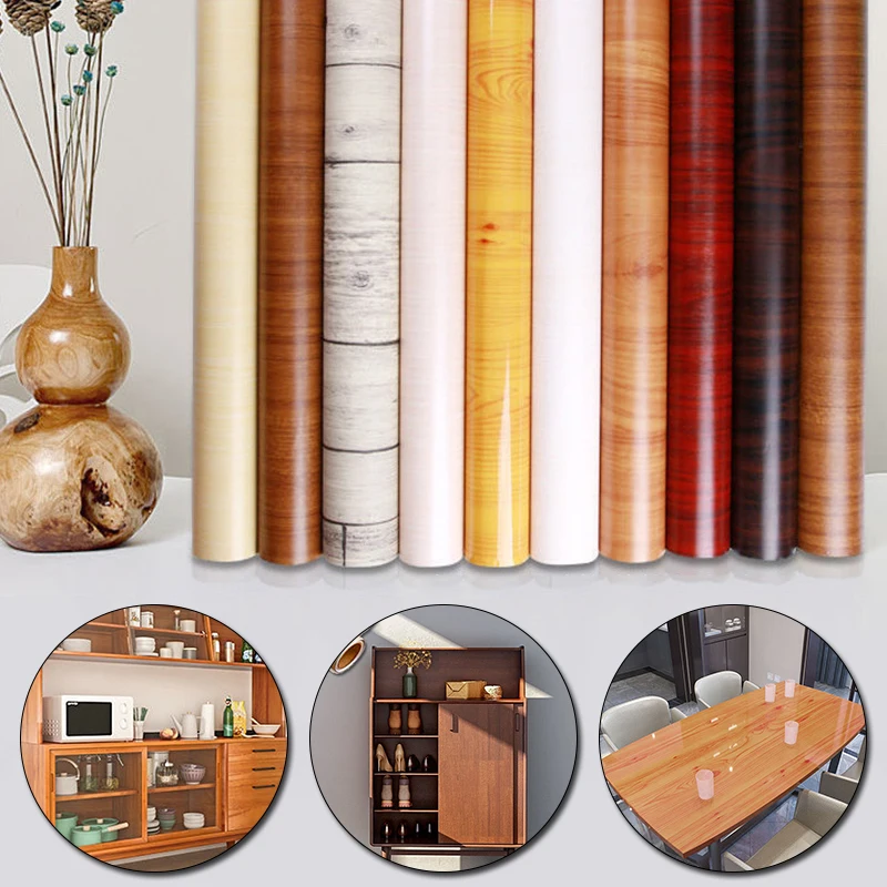 Imitation wood grain furniture renovation stickers PVC waterproof ...