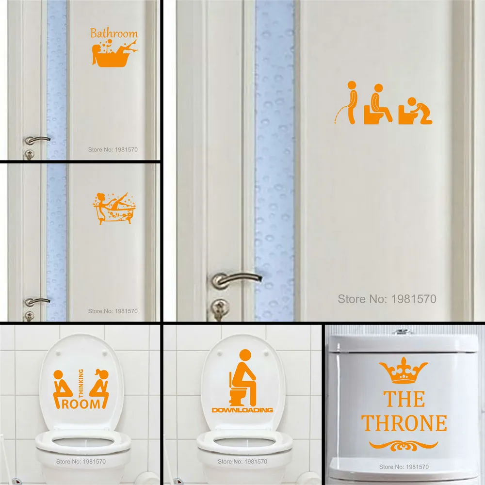 Decoration De Bathroom Stickers | Wall Sticker Toilet Decoration ...