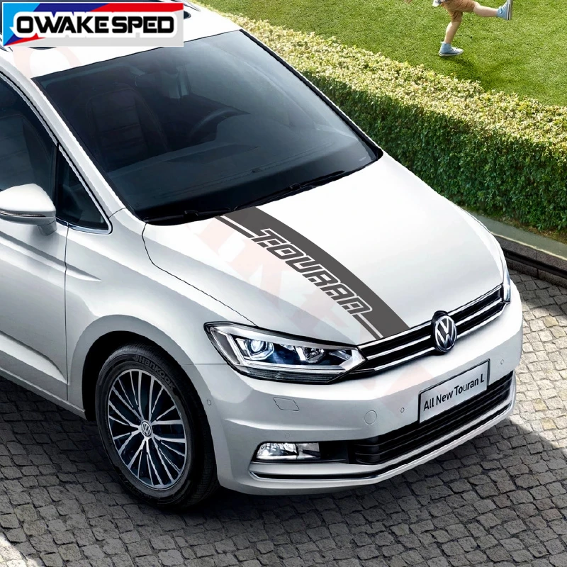 For-volkswagen Touran Car Bonnet Sports Stripes Decor Sticker Auto Hood ...