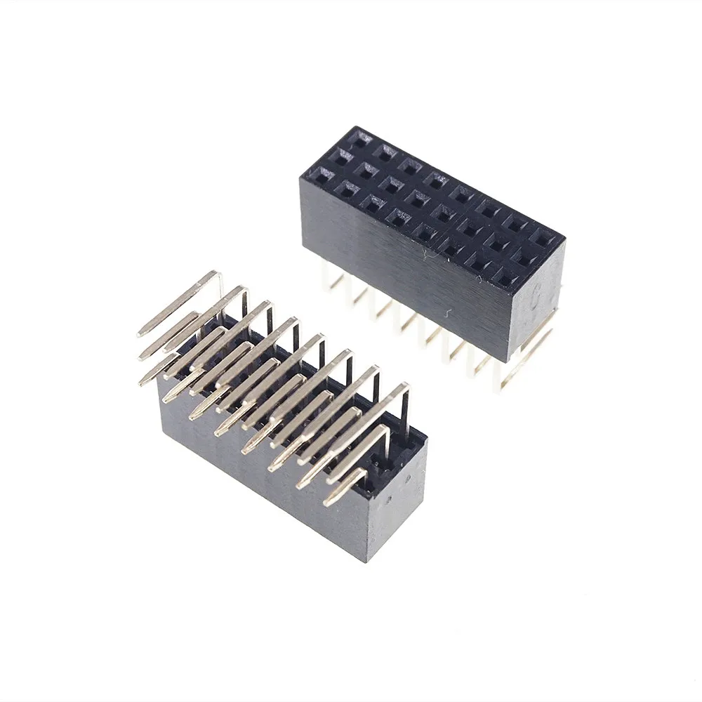 100 Pcs 2.54 MM PCB Female Header Triple Row Pin Header Right Angle ...