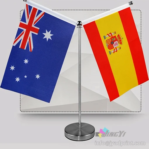 Custom Print National Table/Desk Top Pole Flag, two poles table flag ...