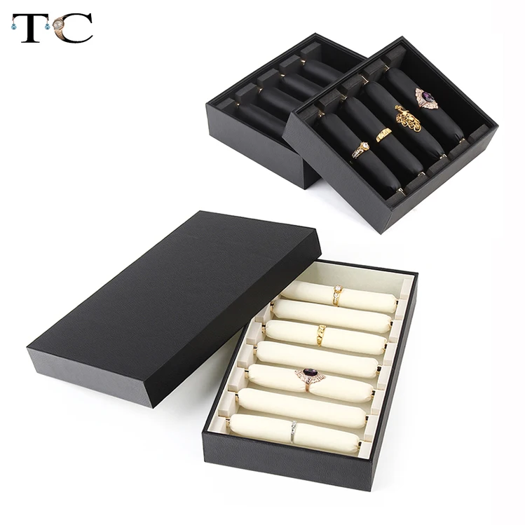 Jewelry Holder Rings Organizer Leather Ring Tray Jewellery Display ...