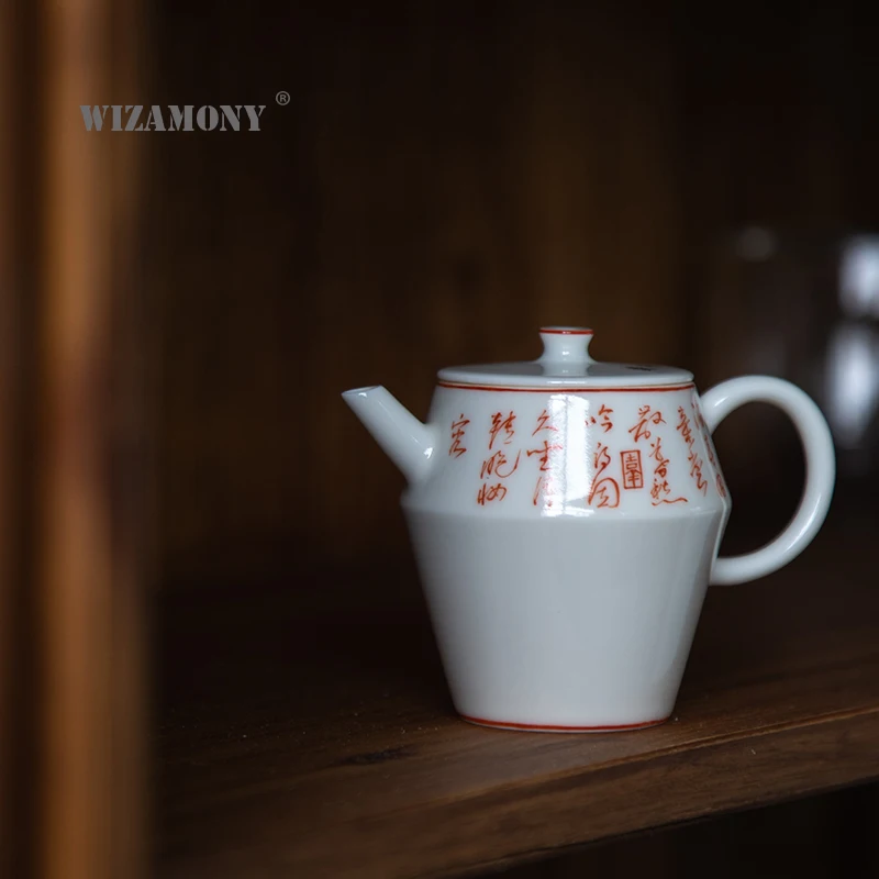 WIZAMONY Jingdezhen TETERA pintada a mano de cerámica, tetera con ...