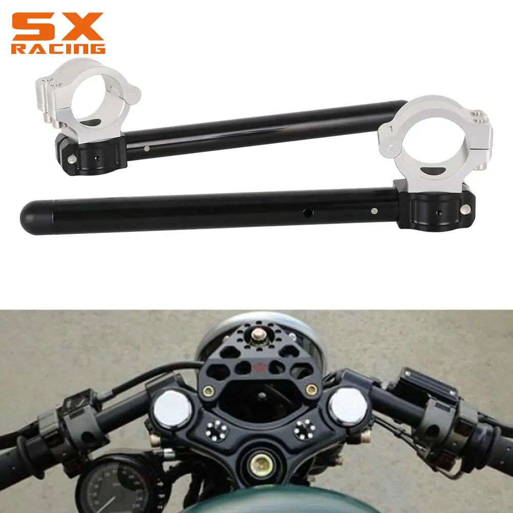Manillar-ajustable-para-motocicleta-manillar-de-carreras-con-Clip-On ...