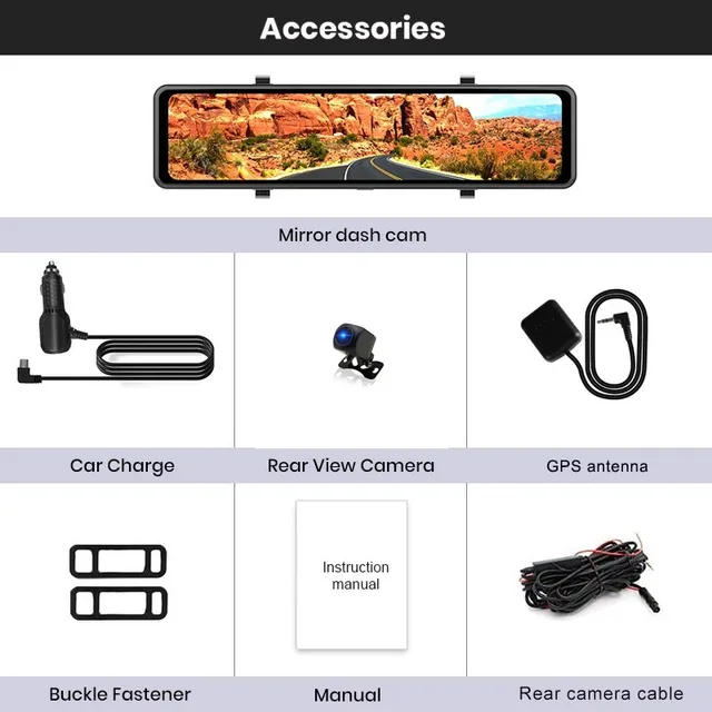 Dash Cam 4K Ultra HD 2160P Sony IMX415 Drive Video Recorder Rearview ...
