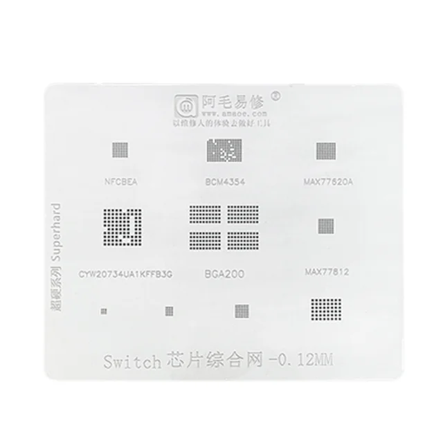 Amaoe Bga Reballing Stencil Sablon A Játékjátékos Kapcsolóhoz Ic Bga200 ...