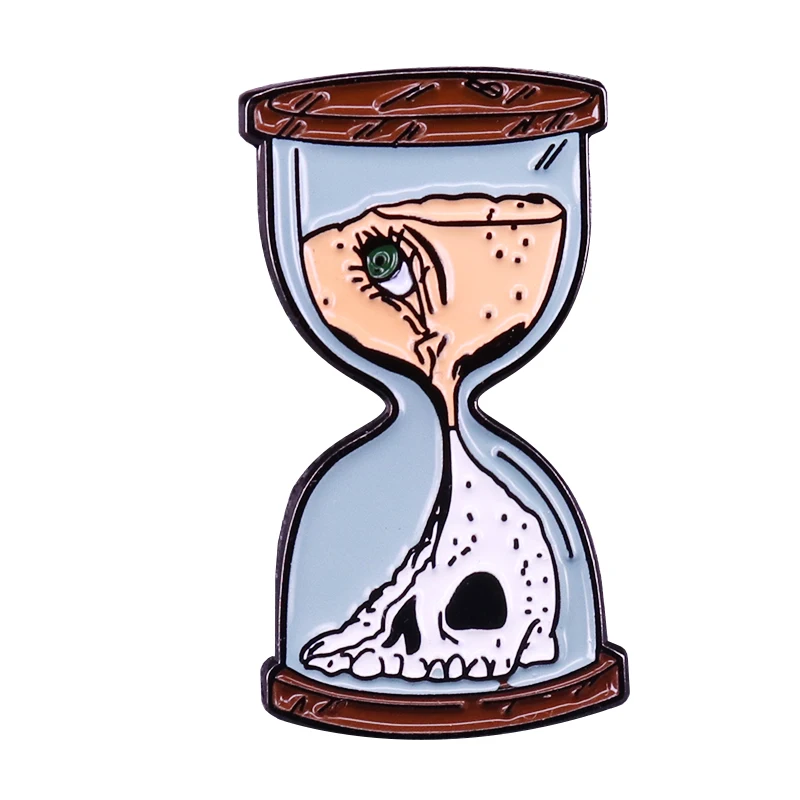 Hourglass Death Pin Horror Bones Popular Art Style Time Reminder ...