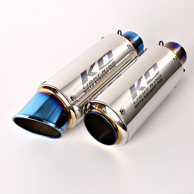 Light Blue Universal 51mm 61mm Motorcycle Exhaust Muffler Pipe Dirt ...