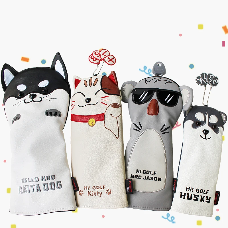 1 Set Golf Club Head Covers Cute Gift Cartoon For Driver Fairway Hybrid ...