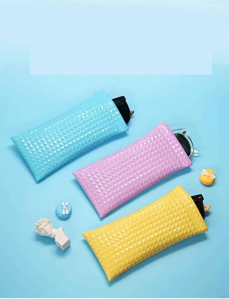 1 шт. Новинка, простые чехлы для очков из искусственной кожи, чехлы для ...