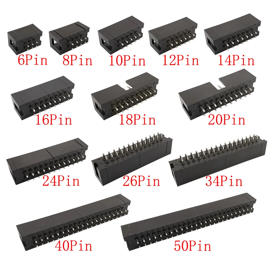 10 50Pcs DC3 6 50Pin Socket Header Connector DC3 2.54mm Pitch ISP Male ...