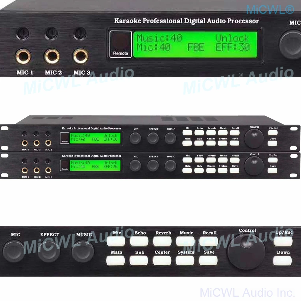 3 Channel Microphone input Karaoke Professional Digital Effects Audio