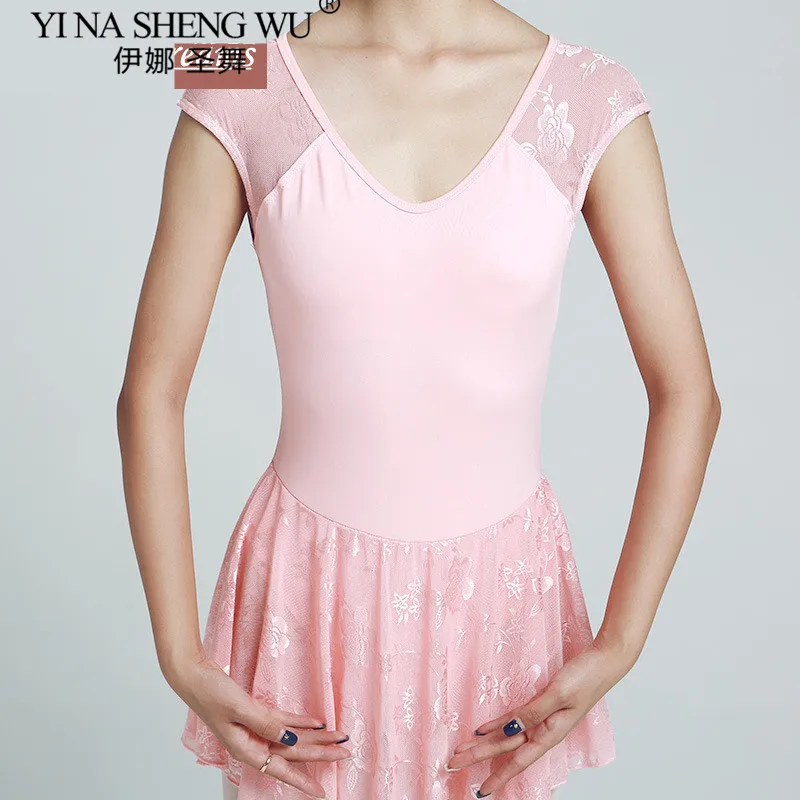 Lace-Dance-Dress-Women-Gymnastic-Wear-Adult-Dance-Basic-Ballet-Leotard ...