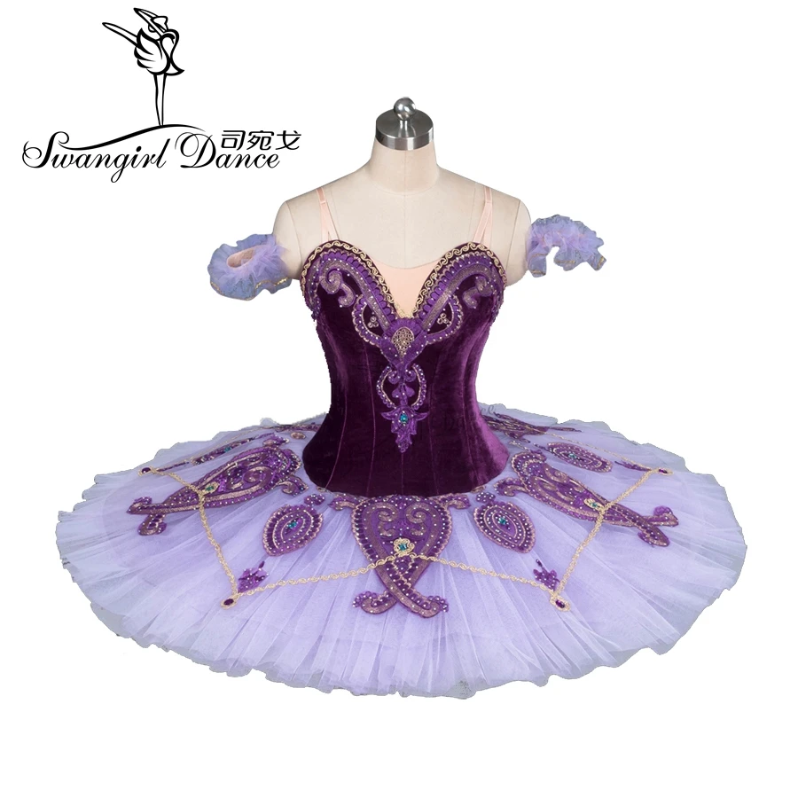 Women Purple Professional Ballet Tutu With Velvet Classical Performance ...