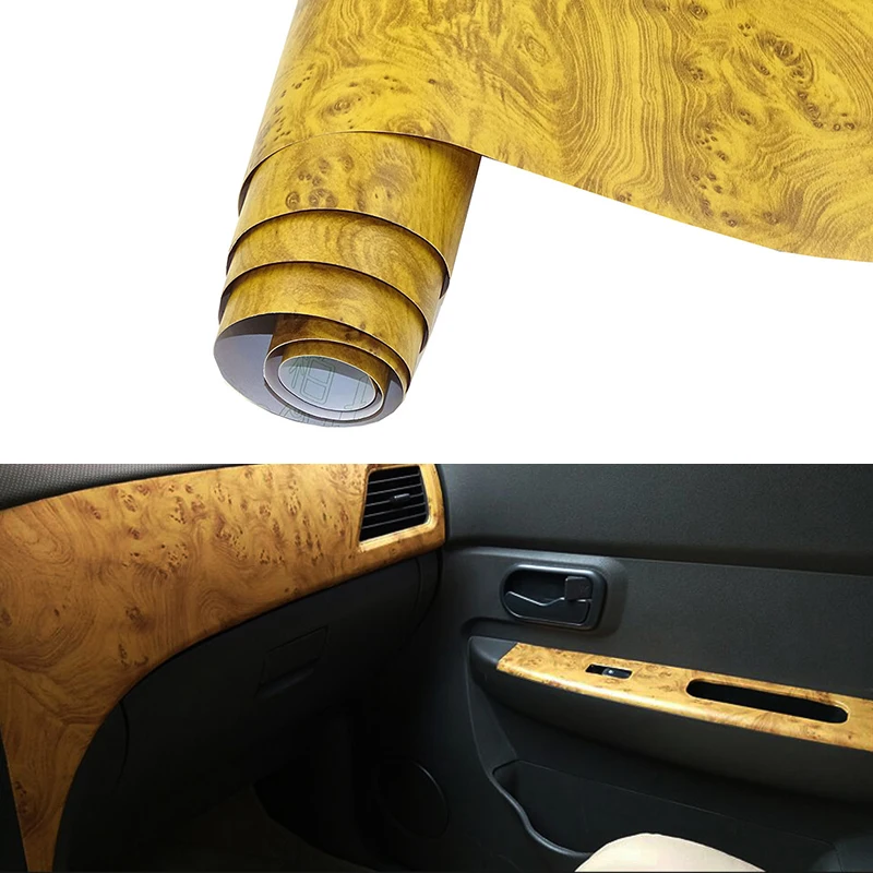 Matte Self adhesive Wood Grain Textured Vinyl Film Car Interior ...