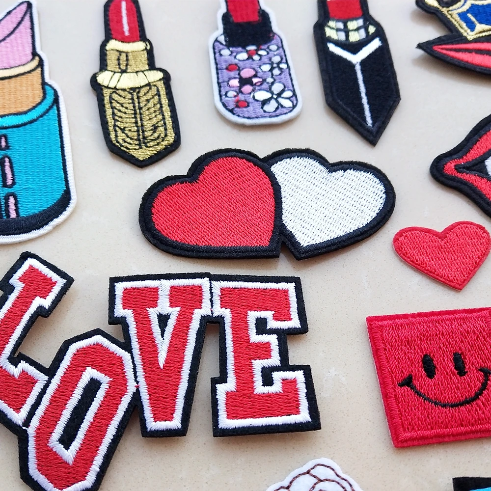 299 -Autocollants rouges à lèvres brodés à la mode,patchs pour ...