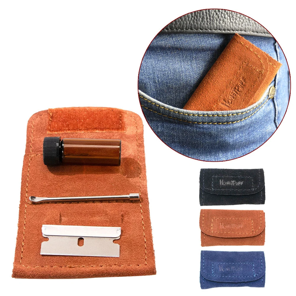 Snuff Snorter Kit Set Mini Glass Sniffer Snuff Bottle + PU Leather ...