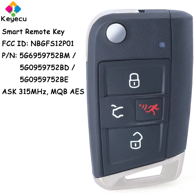 KEYECU-Smart-Flip-Remote-Key-for-Volkswagen-Jetta-Golf-GTI-Fob-315MHz ...