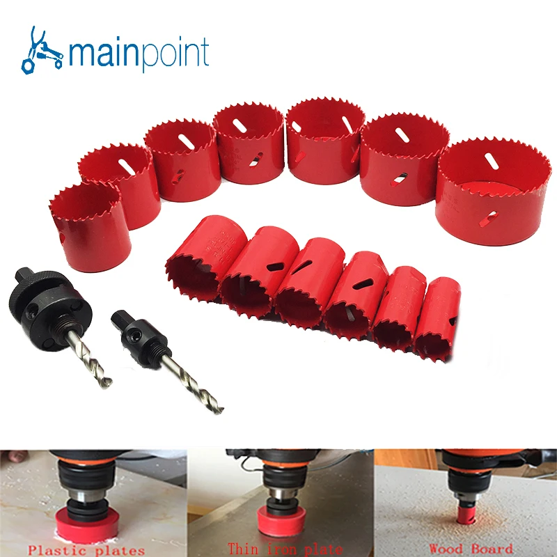 Mainpoint 15 шт. HSS биметаллическая кольцевая пила комплект с дрелью ...