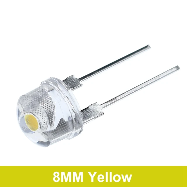 10PCS NEW F8 8mm 0.5W 3.0-3.2V Straw hat LED White Super bright LED ...