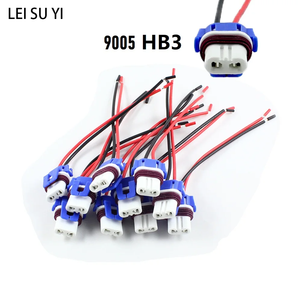 9005 Hb3 Bulb Socket Female Adapter Connector Ceramic For Headlight Fog ...