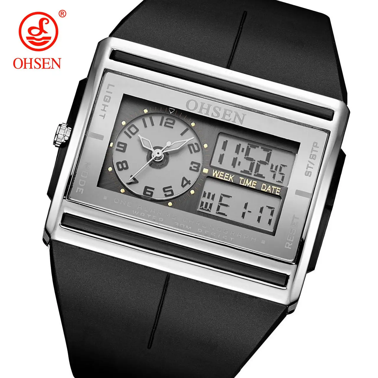 Ohsen-Merk-Digitale-Quartz-Mens-Fashion-Sport-Horloge-Dual-Time-Display ...