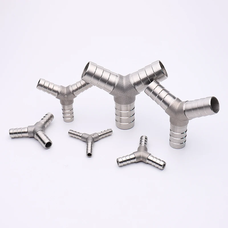 304 Stainless Steel Y-type Tee Joint Hose Water Pipe Sub Connector 6MM ...