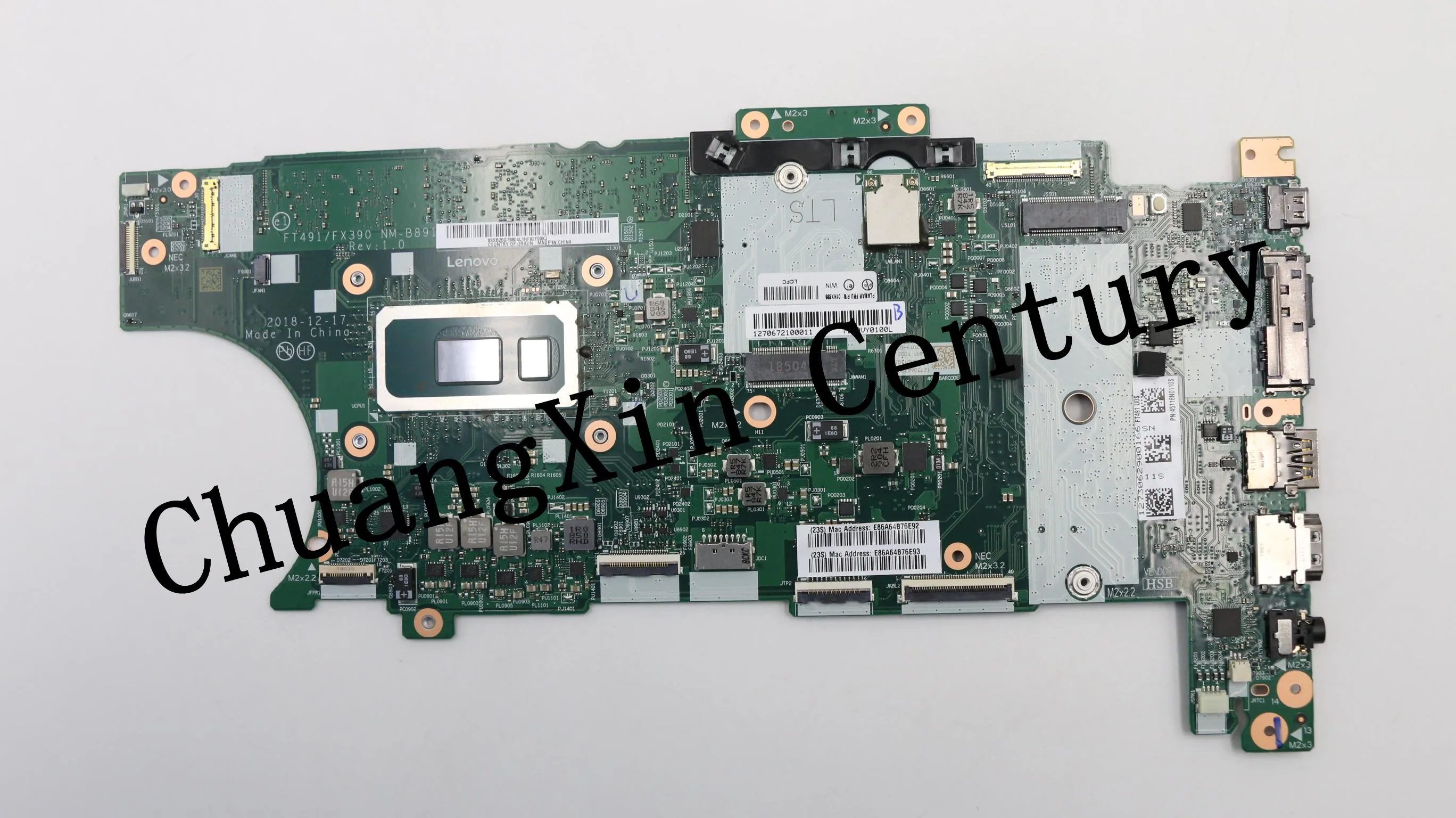 For ThinkPad T490S X390 Laptop motherboard With i7CPU 8GB FT491/FX390 ...