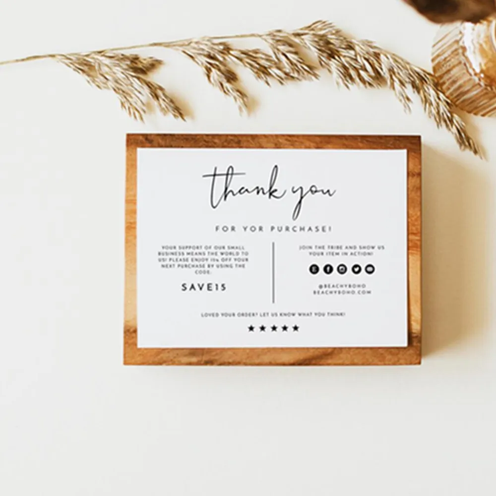 Hello Beautiful Business Thank You Card Template Package Insert Card ...