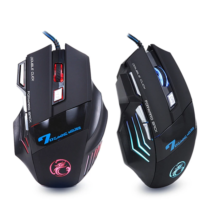 Ergonômico com fio gaming mouse led 5500 dpi usb mouse de computador gamer rgb ratos x7 mause ...