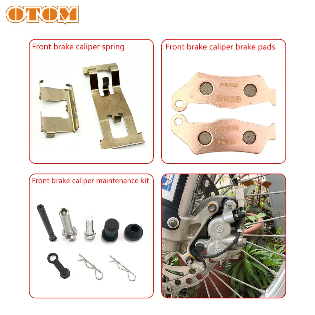 Otom Motorcycle Front Brake Caliper Spring Brake Pad Rubber Stainless ...