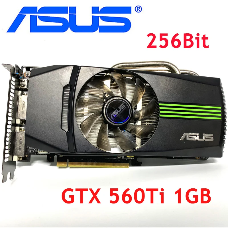 아수스 비디오 카드, GTX 560Ti, 1GB 256 비트 GDDR5 그래픽 카드, nVIDIA Geforce GTX 560 ti 중고 VGA 카드, GTX 750 보다 ...