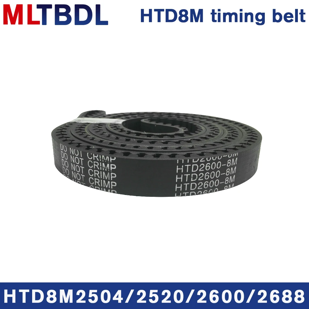 Rubber synchronous belt HTD8M2504 2520 2600 2688 pitch=8mm arc tooth ...