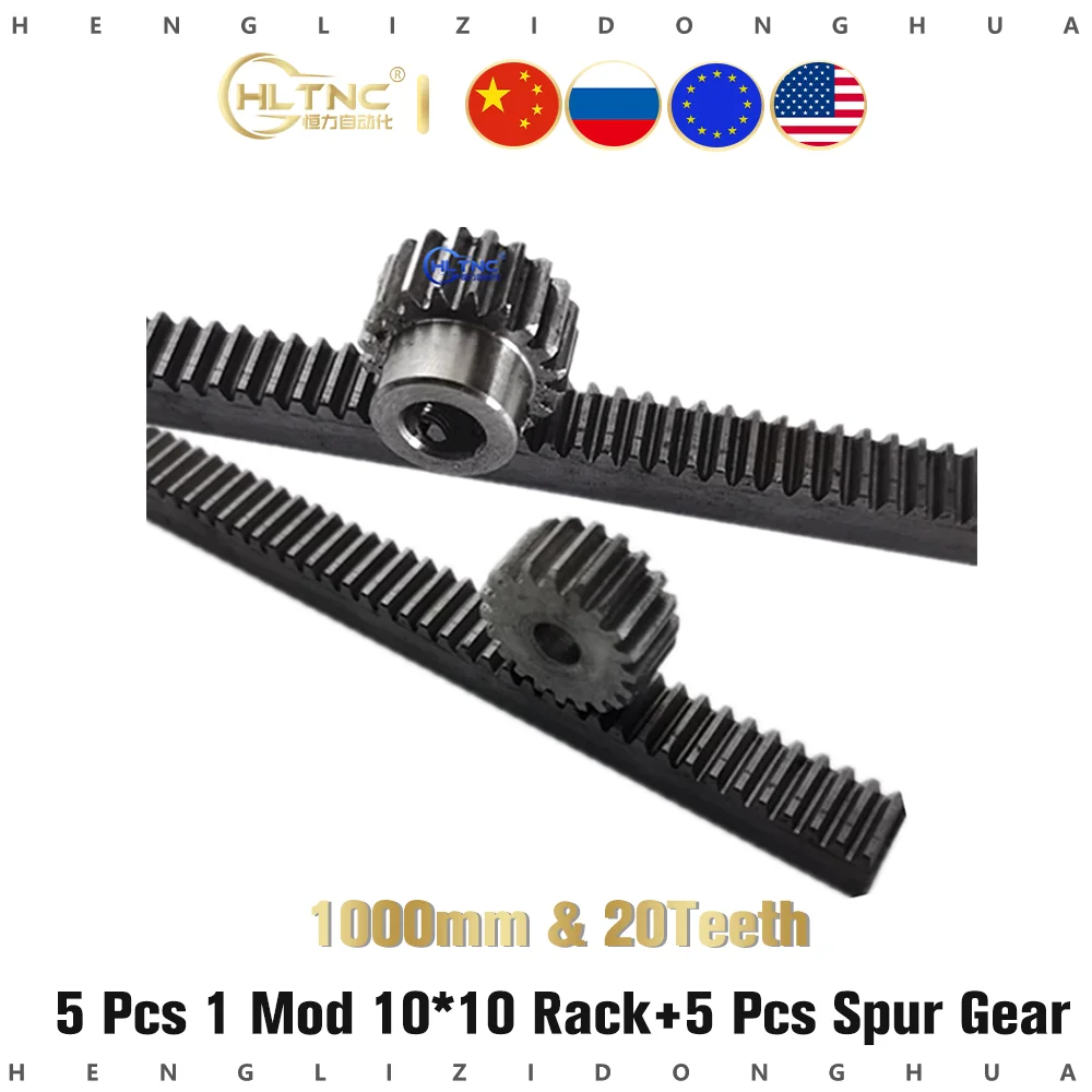 5pc-1Mod-1-Modulus-High-Precision-Gear-Rack-steel-10-10-1000mm-5pcs-1M ...