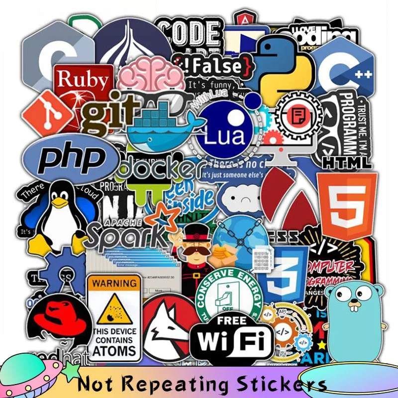 10/50pcs/Pack Internet Programming Java C++ Graffiti Stickers For ...