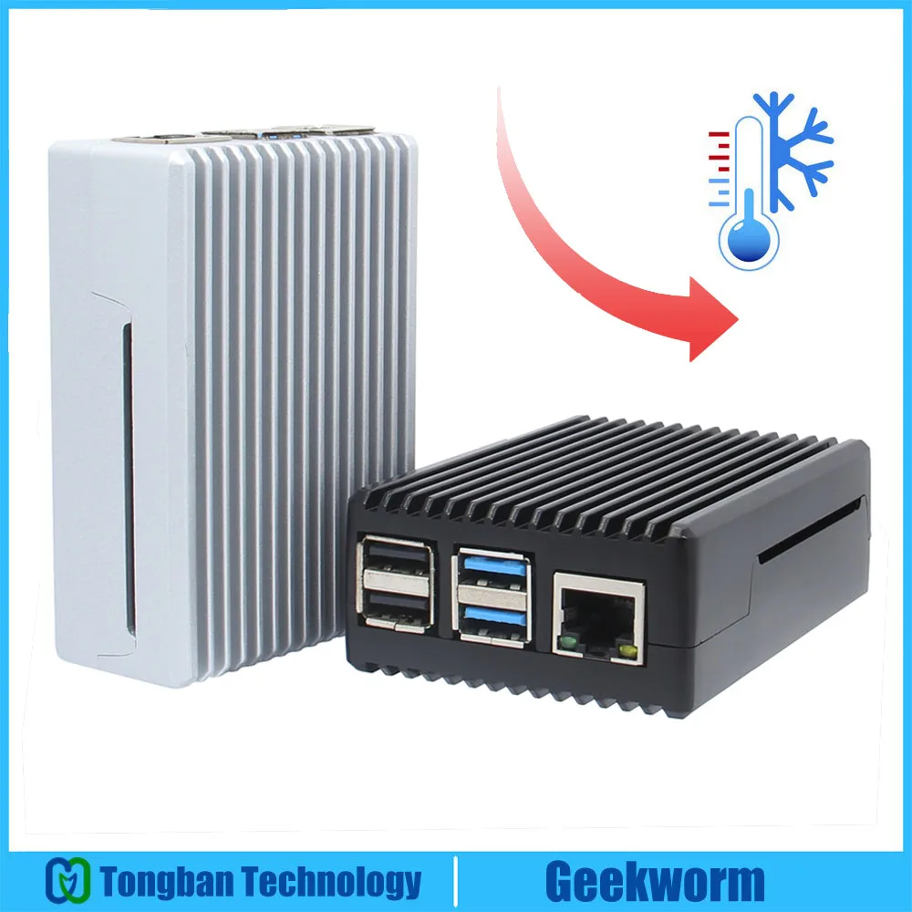 Geekworm-Raspberry-Pi-4-Case-with-Copper-Heatsink-Heavy-duty-Aluminum ...
