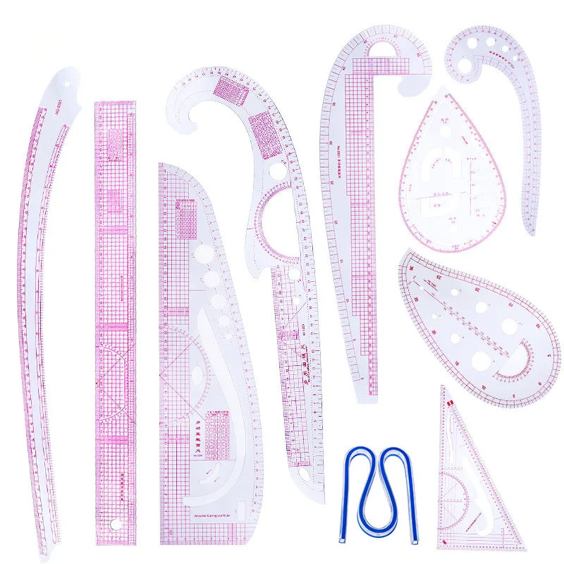 MIUSIE 10pcs/set Sewing Tailor French Curve Pattern Grading Rulers ...