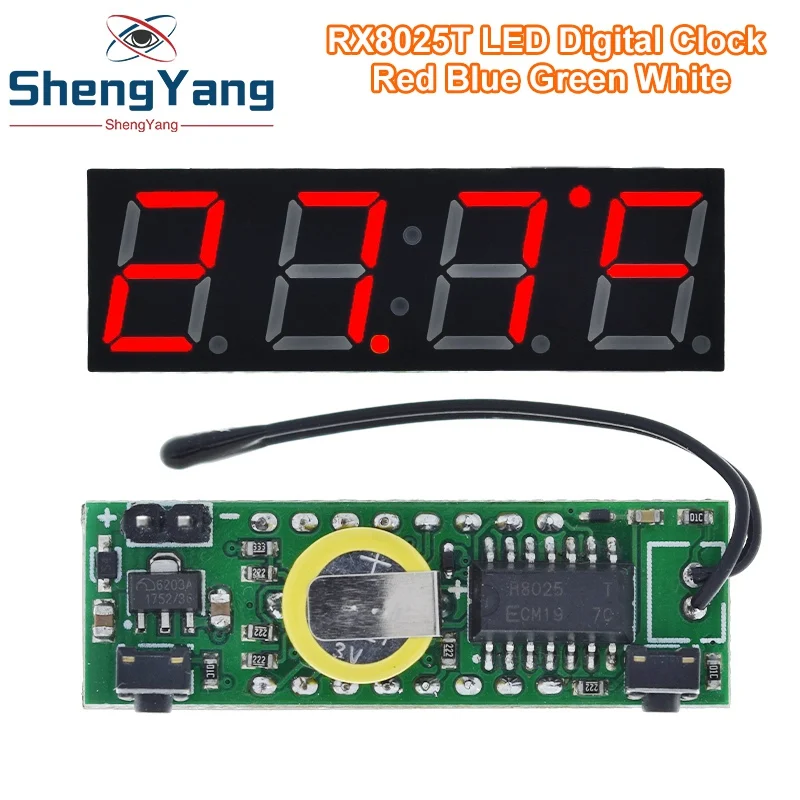 TZT-3-In-1-LED-RX8025T-Digital-Clock-Temperature-Voltage-Module-DIY-Time-Thermometer-Voltmeter ...