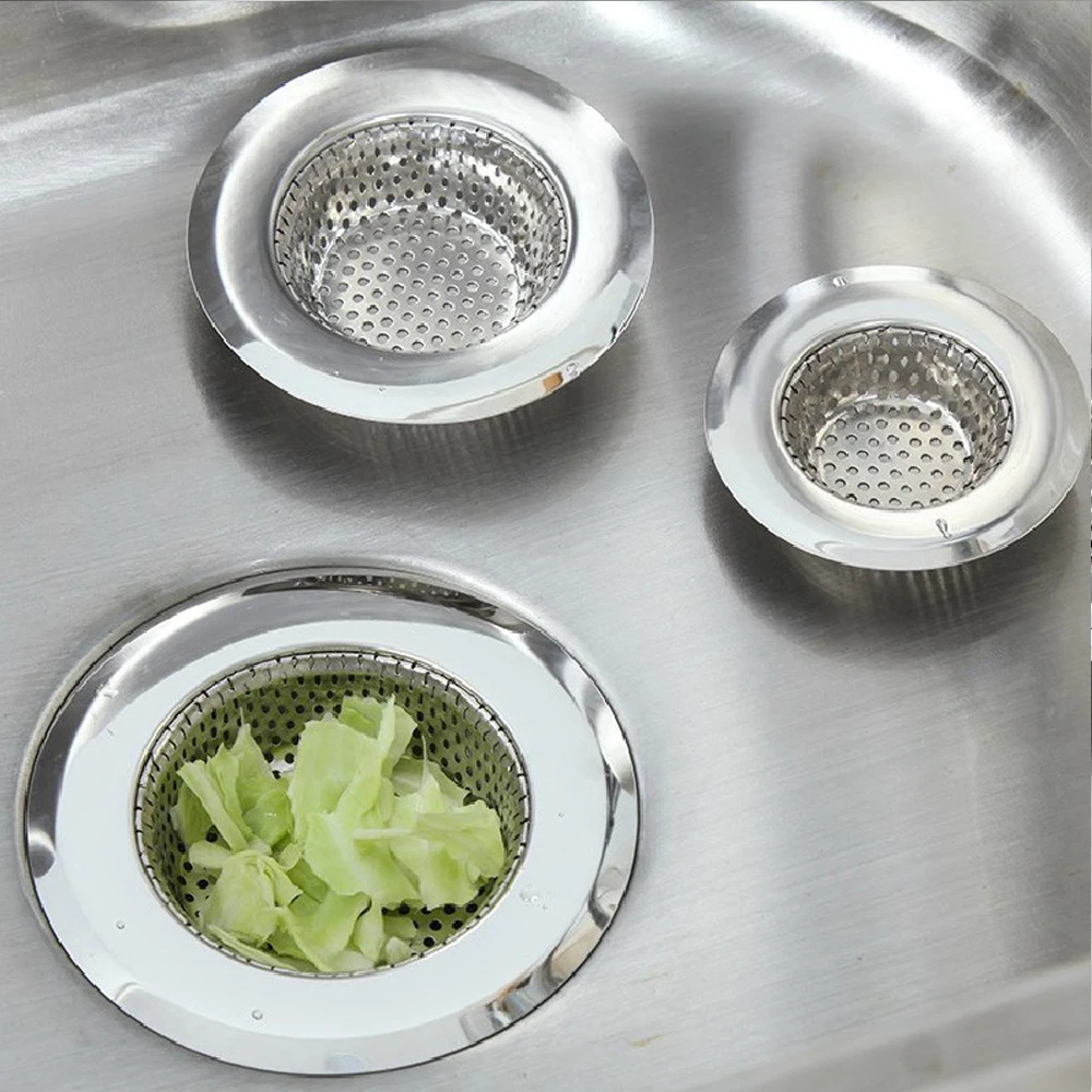 3-Style-Stainless-Steel-Kitchen-Sink-Strainer-Bathroom-Shower-Drain ...