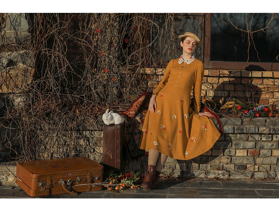 Дизайн AIGYPTOS осень зима для женщин Винтаж элегантный тонкий Mori ...